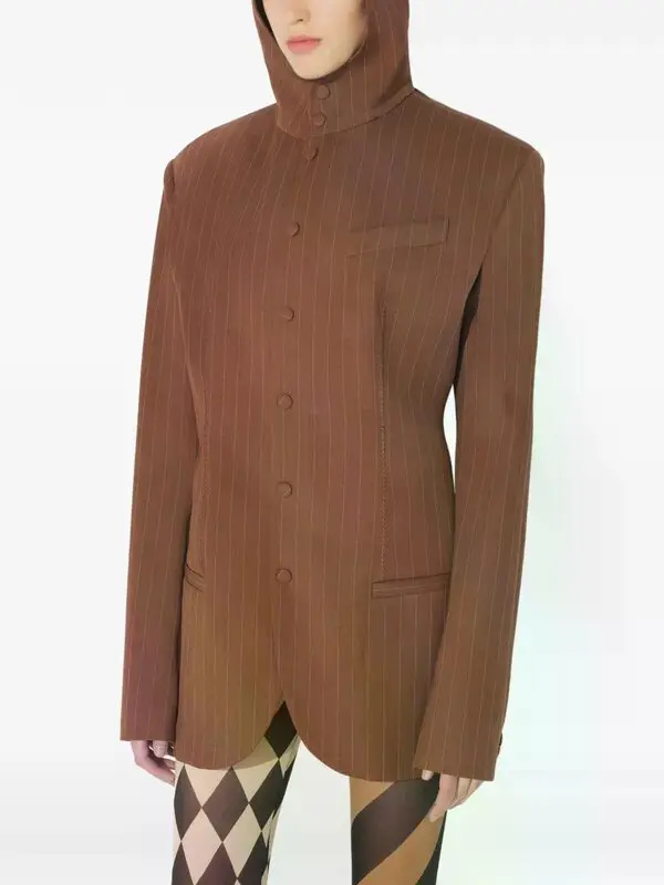 JEAN PAUL GAULTIER Pinstriped Hooded Jacket