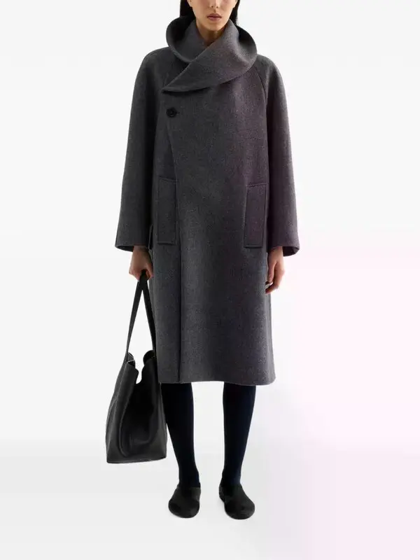 JIL SANDER Double Wool Coat - Grey