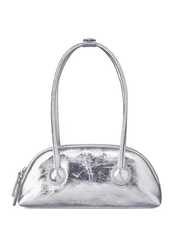MARGESHERWOOD Mini Crinkled-leather Crescent Tote Bag - Silver