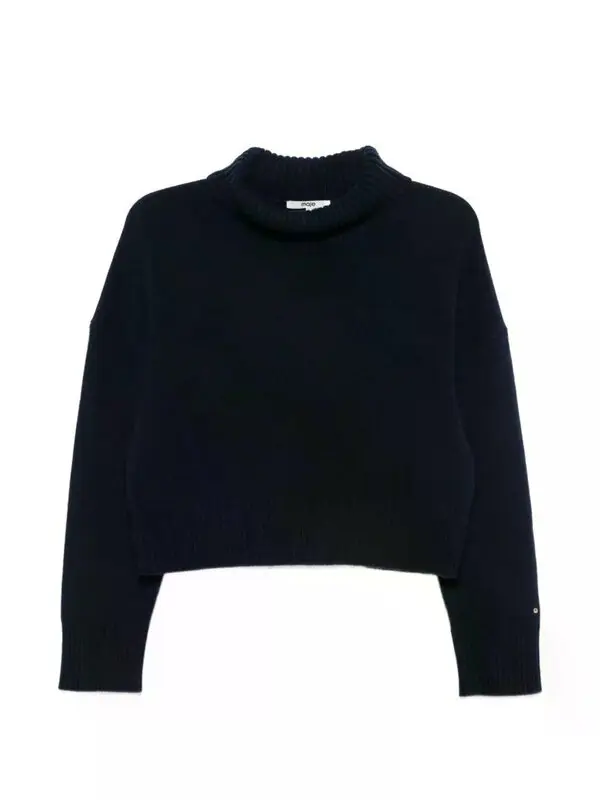 Maje Roll-neck Knitted Sweater - Blue