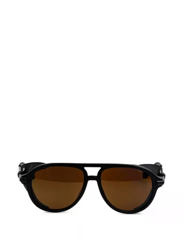 Vuarnet Pilot-frame Leather-trim Sunglasses
