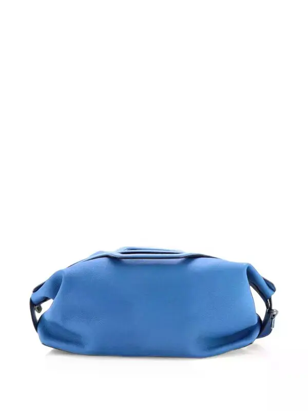 Fendi Media Travel Bag Leather Large Satchel - Blue
