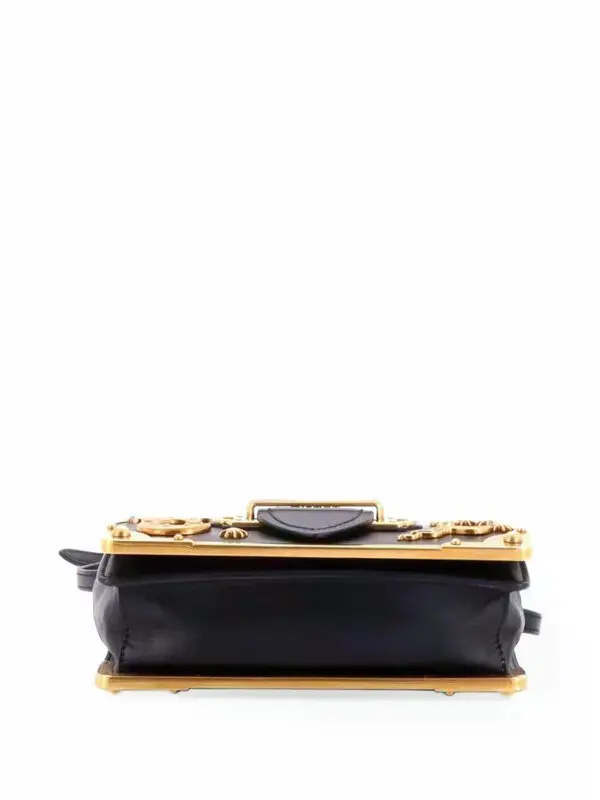 Prada Cahier Embellished Leather Small Crossbody Bag