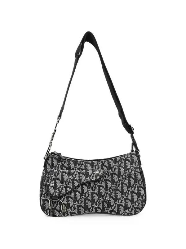 Dior Trotter Saddle Monogram-pattern Crossbody Bag - Black