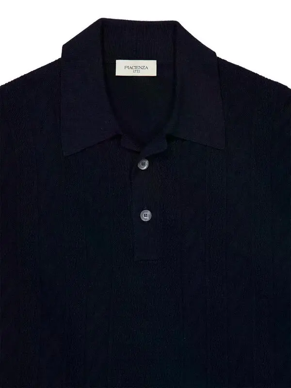 PIACENZA CASHMERE 1733 Cable-knit Polo Shirt