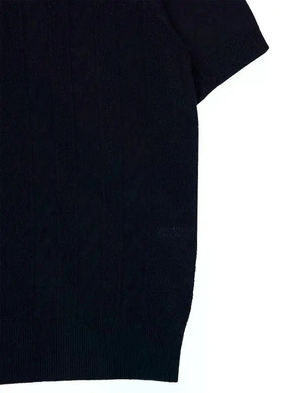 PIACENZA CASHMERE 1733 Cable-knit Polo Shirt