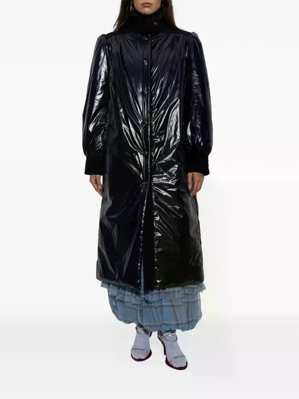 Chloé Long Utilitarian Coat In Shiny Nylon