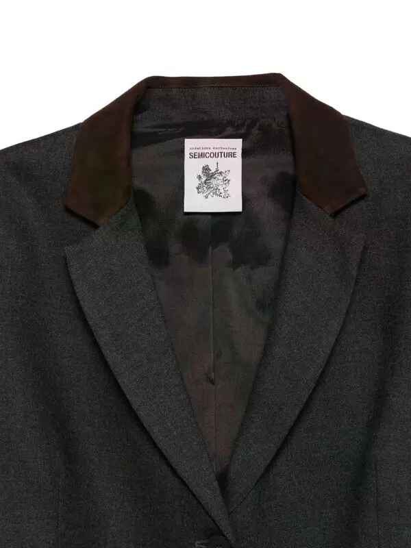 SEMICOUTURE Belted Contrast-collar Jacket