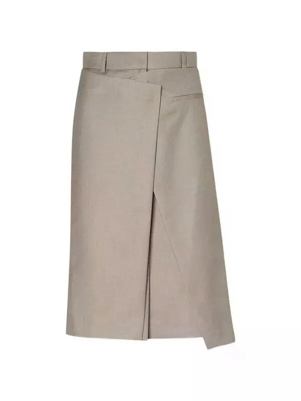 LA PISCINE Wrap-design Belt-loops Midi Skirt