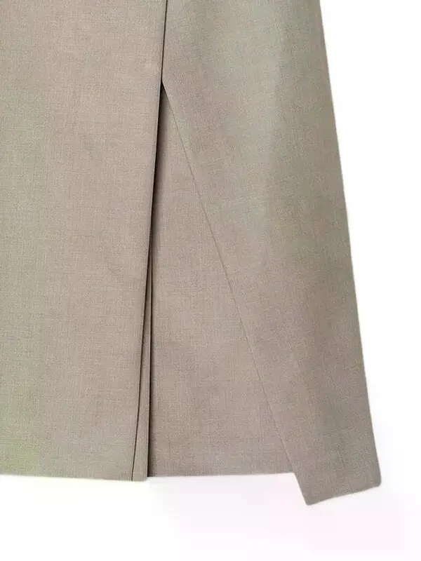 LA PISCINE Wrap-design Belt-loops Midi Skirt