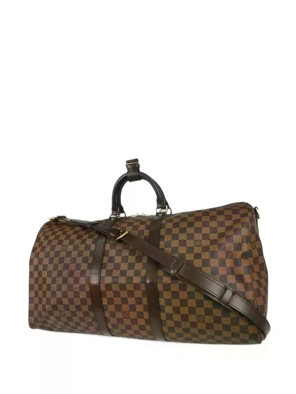 LOUIS VUITTON Keepall Bandoulière 55 Damier Ebene Canvas Holdall Bag