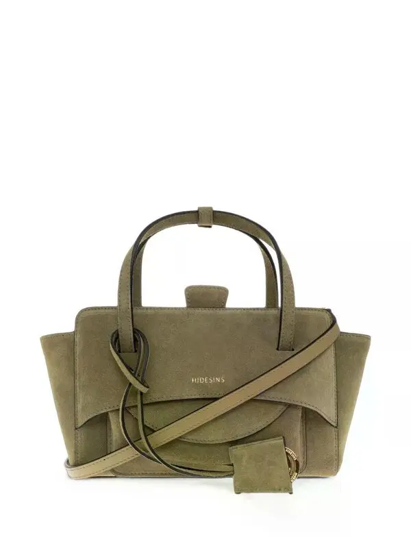 HIDESINS Small Flap Suede Tote Bag - Green
