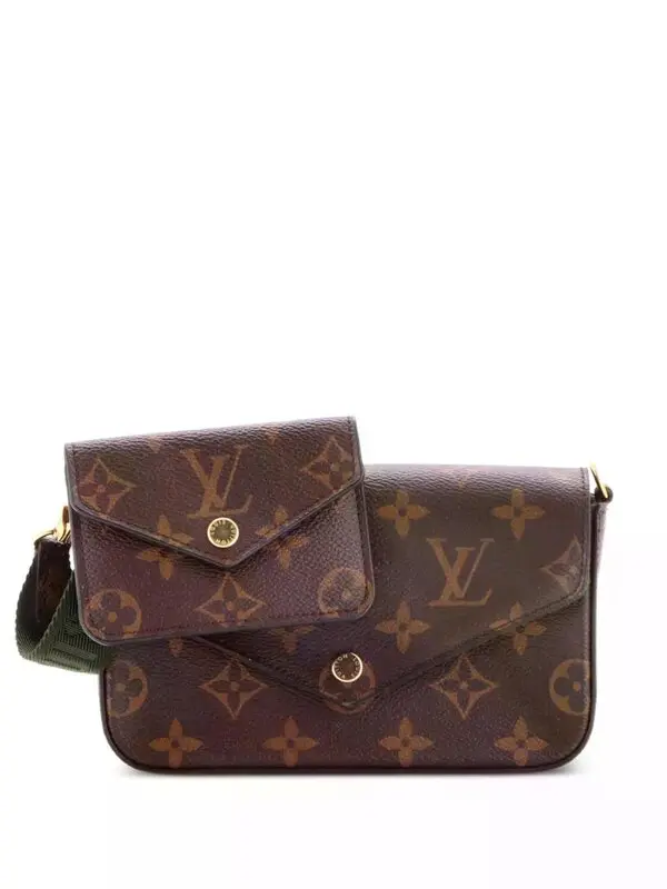 LOUIS VUITTON Felicie Strap & Go Handbag Monogram Canvas Crossbody Bag - Brown