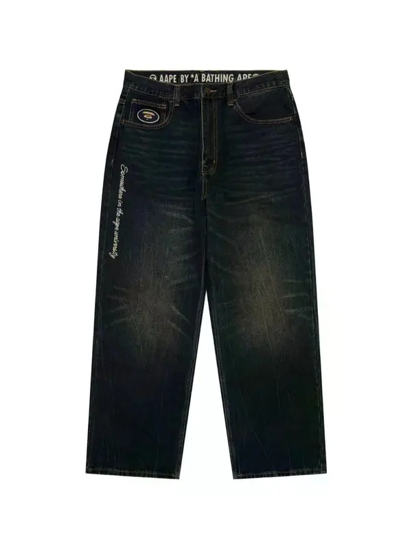 AAPE BY *A BATHING APE Logo-patch Whiskered Jeans