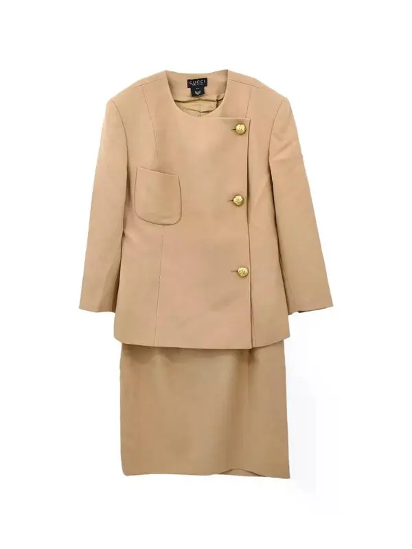 Gucci Asymmetric-fastening Skirt Suit