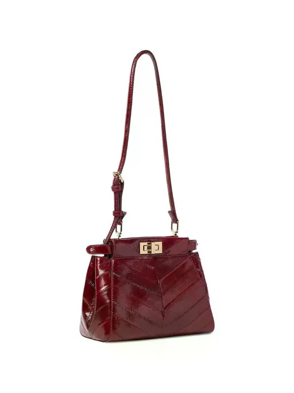 Fendi Peekaboo Chevron-quilted Shoulder Bag - Red