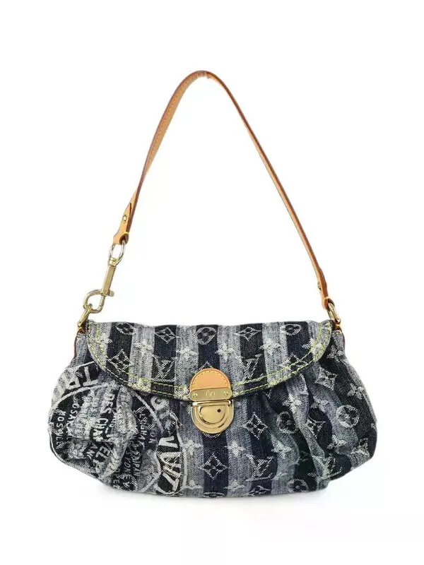LOUIS VUITTON Mini Pleaty Raye Monogram Denim Shoulder Bag - Blue
