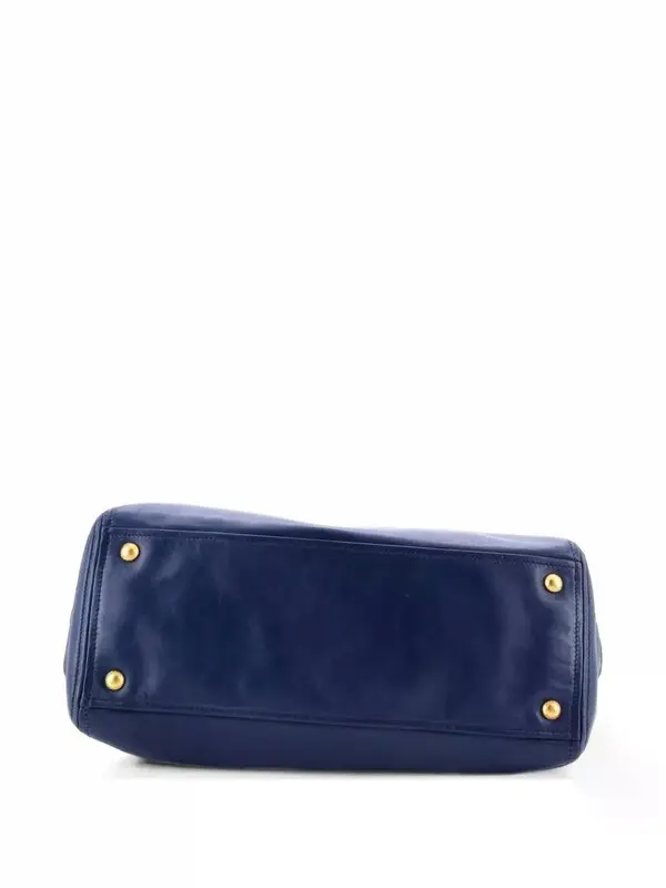 Prada Double Zip Convertible Soft Calf Large Tote Bag
