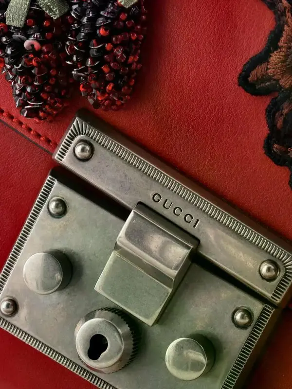 Gucci Padlock Shoulder Bag Embellished Leather Small Crossbody Bag
