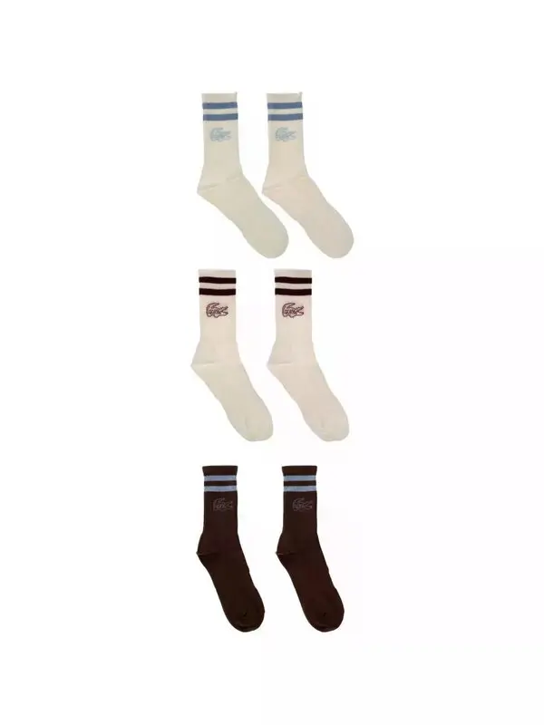 Lacoste Logo-embroidered Striped Socks