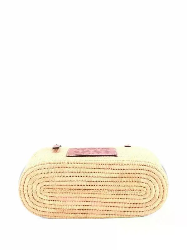 Loewe Square Basket Woven Raffia Small Tote Bag