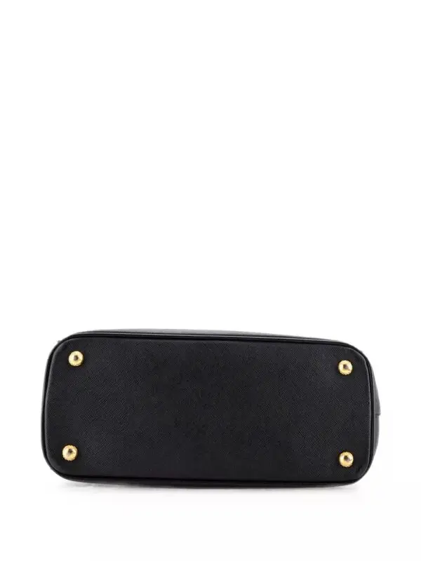 Prada Galleria Double Zip Saffiano Leather Small Tote Bag - Black