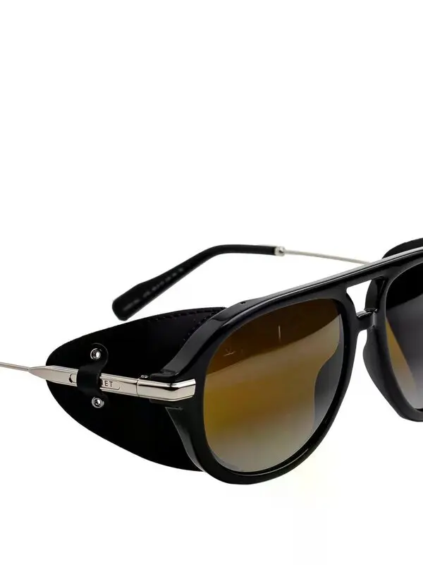 Vuarnet Pilot-frame Leather-trim Sunglasses