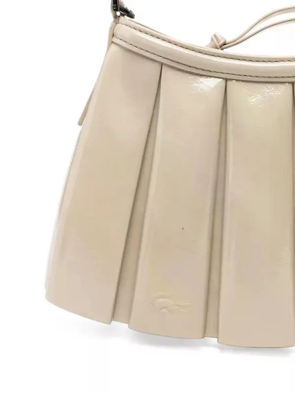 Lacoste S Lenglen Pleated Patent-finish Clutch Bag