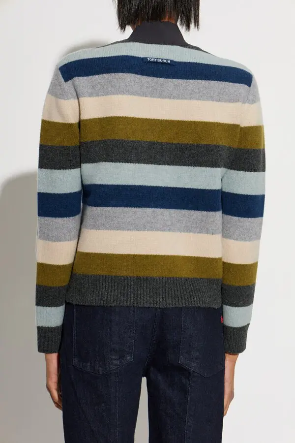 Tory Burch Wool Sweater With A Stand-up Collar