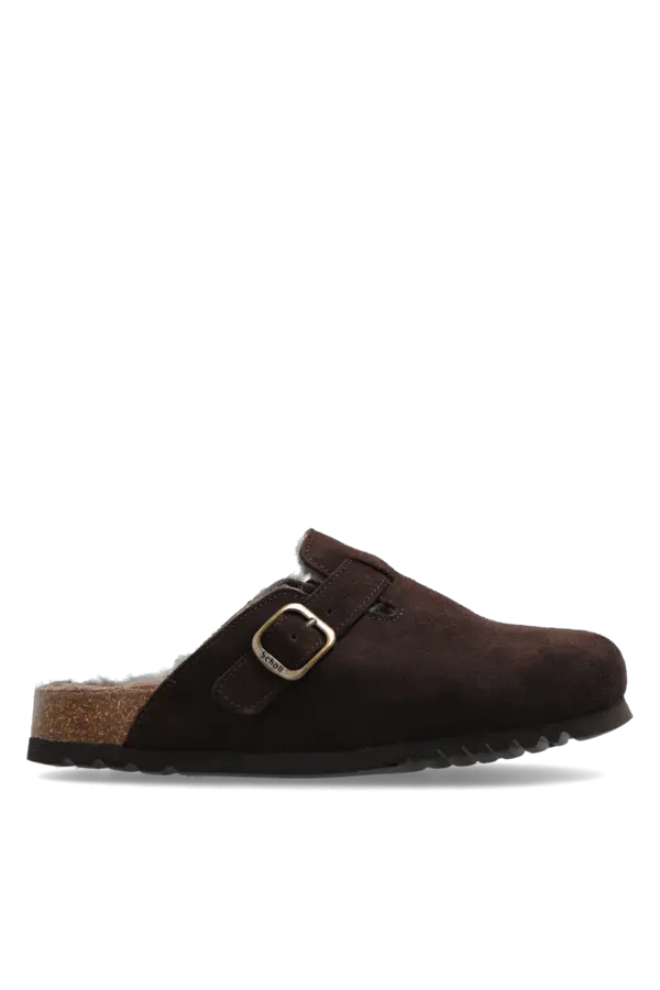DR. SCHOLL'S SHOES Leather Slides ‘fae New F - Brown