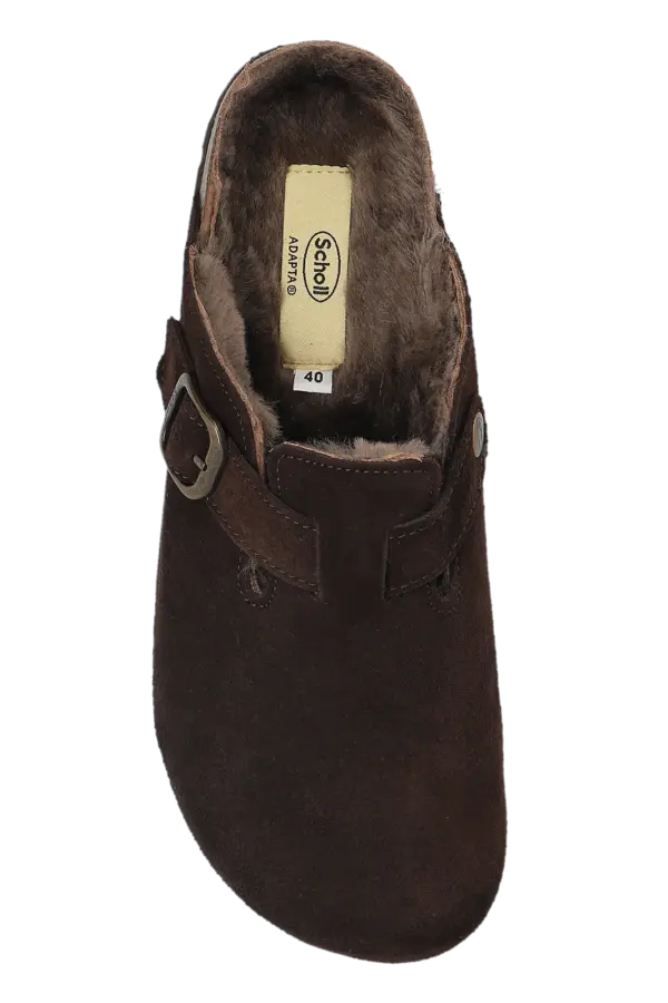 DR. SCHOLL'S SHOES Leather Slides ‘fae New F - Brown