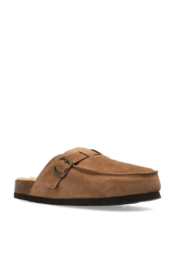 DR. SCHOLL'S SHOES Leather Slippers ‘dakota Fur - Brown