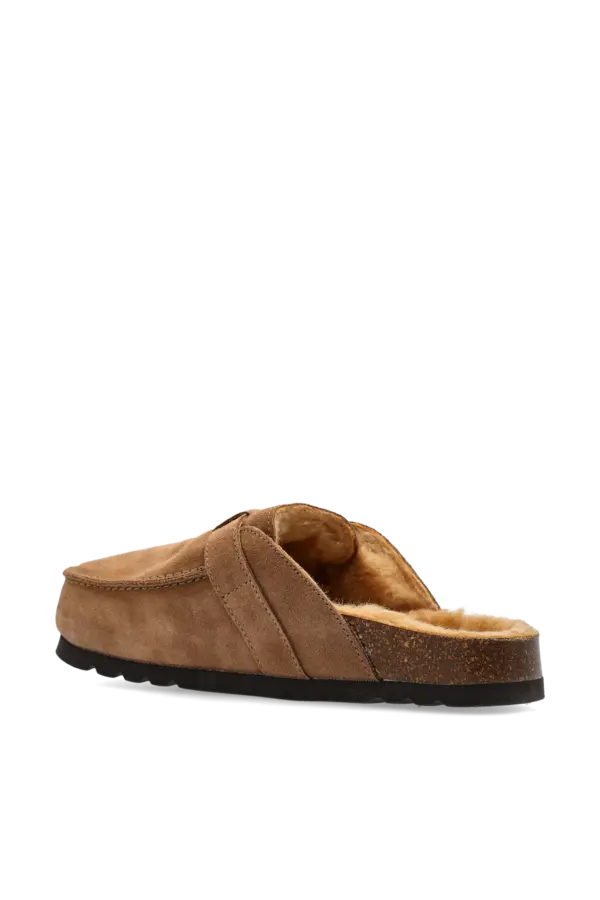DR. SCHOLL'S SHOES Leather Slippers ‘dakota Fur - Brown