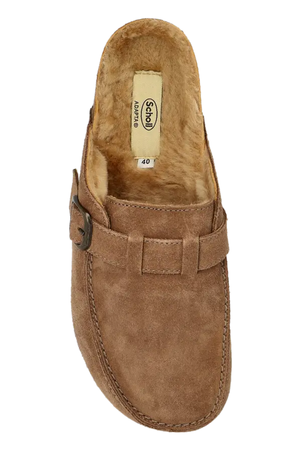 DR. SCHOLL'S SHOES Leather Slippers ‘dakota Fur - Brown