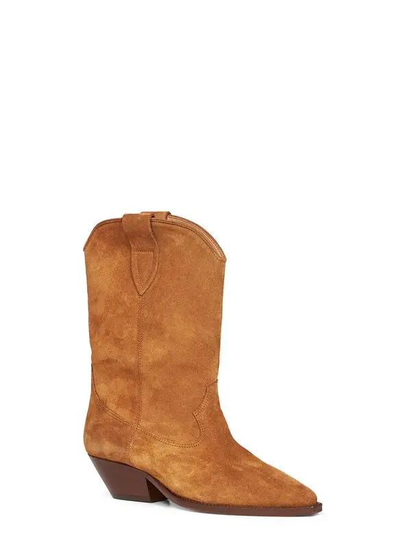 Isabel Marant Étoile Cognac Suede Duerto Western Boots