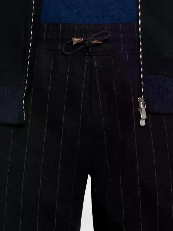Eleventy Pinstripe-pattern Drawstring Trousers
