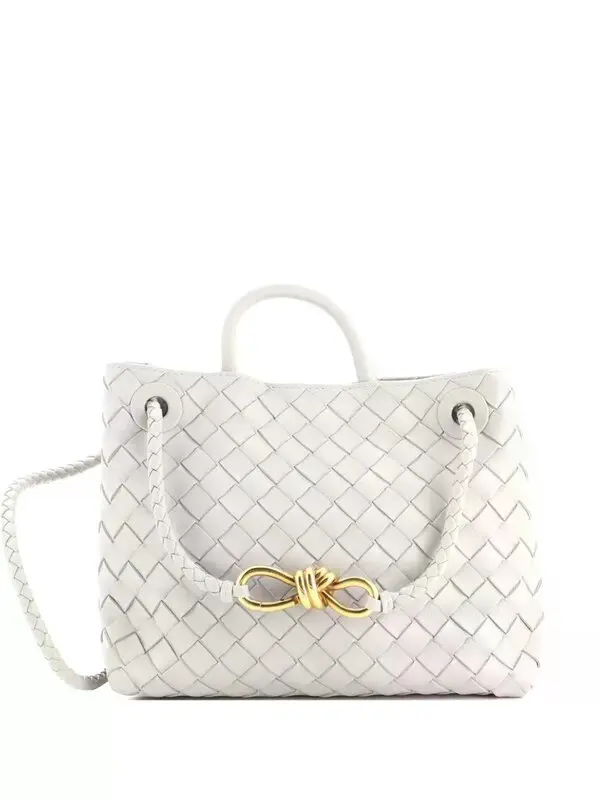 Bottega Veneta Andiamo Top Handle Bag Intrecciato Nappa Small Satchel - Grey