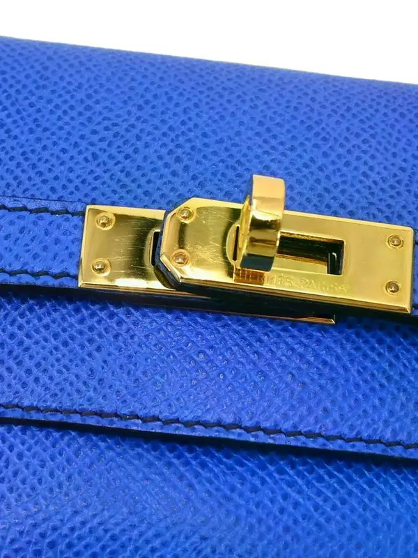 Hermès Kelly Courchevel Leather Clutch Bag - Blue