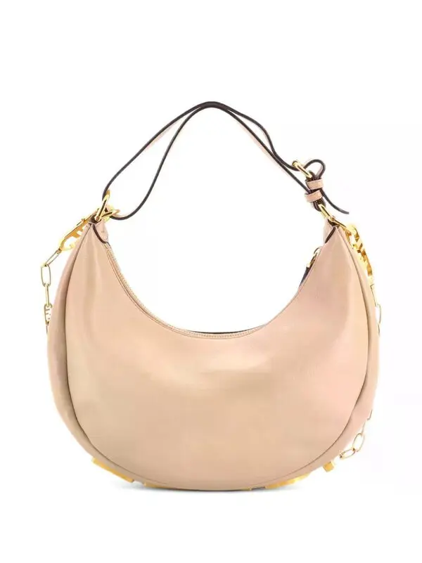 Fendi Fendigraphy Bag Leather Small Shoulder Bag - Neutrals