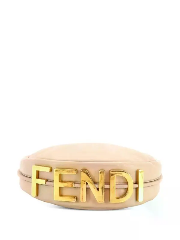 Fendi Fendigraphy Bag Leather Small Shoulder Bag - Neutrals