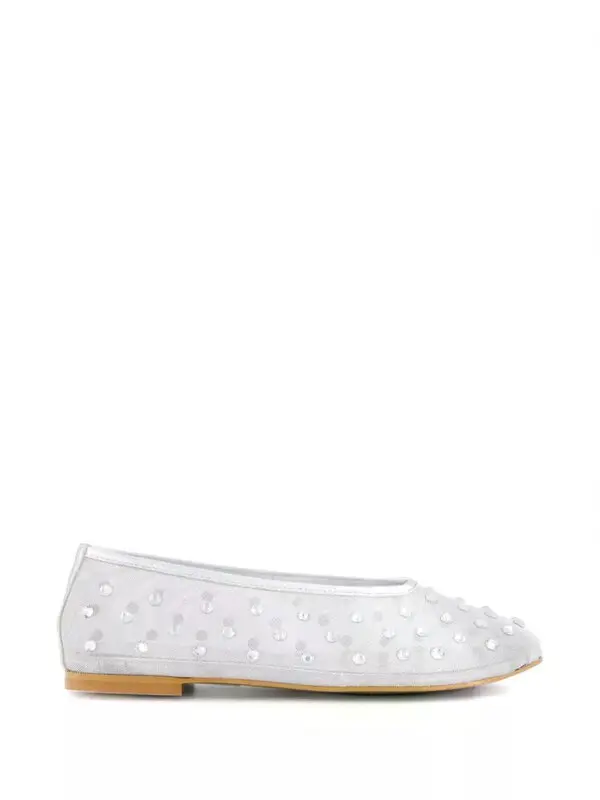 TORAL SHOES Crystal-embellished Mesh Ballet Flats