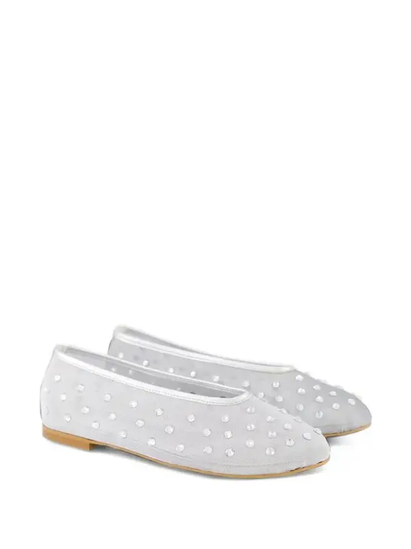 TORAL SHOES Crystal-embellished Mesh Ballet Flats