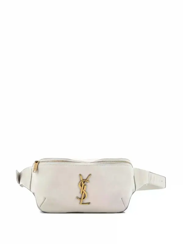 Saint Laurent Classic Monogram Leather Belt Bag - Neutrals