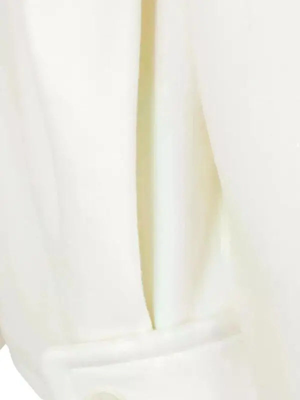 Stella McCartney Crest-embroidered Wool Short Coat Cream