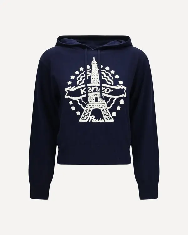 Kenzo Eiffel Tower Design Wool Hoodie