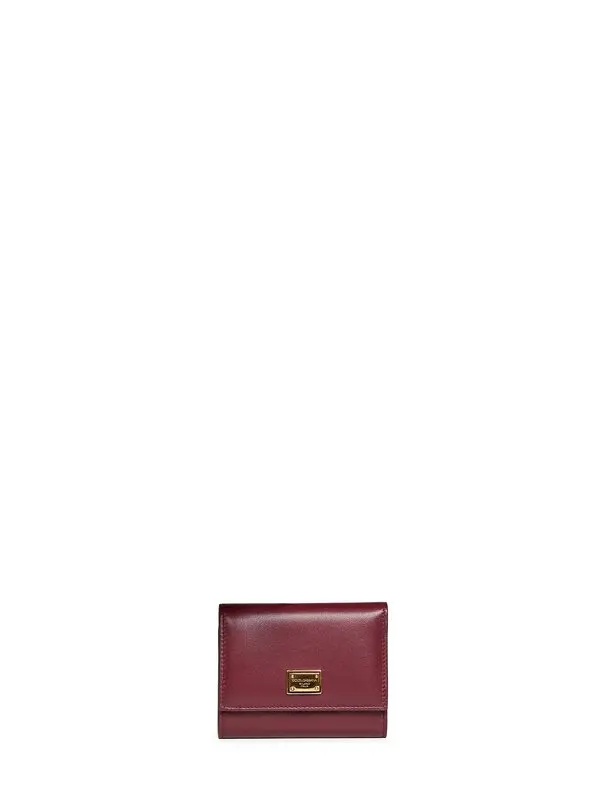 Dolce & Gabbana Burgundy Plongé Calfskin Leather Wallet - Multicolor