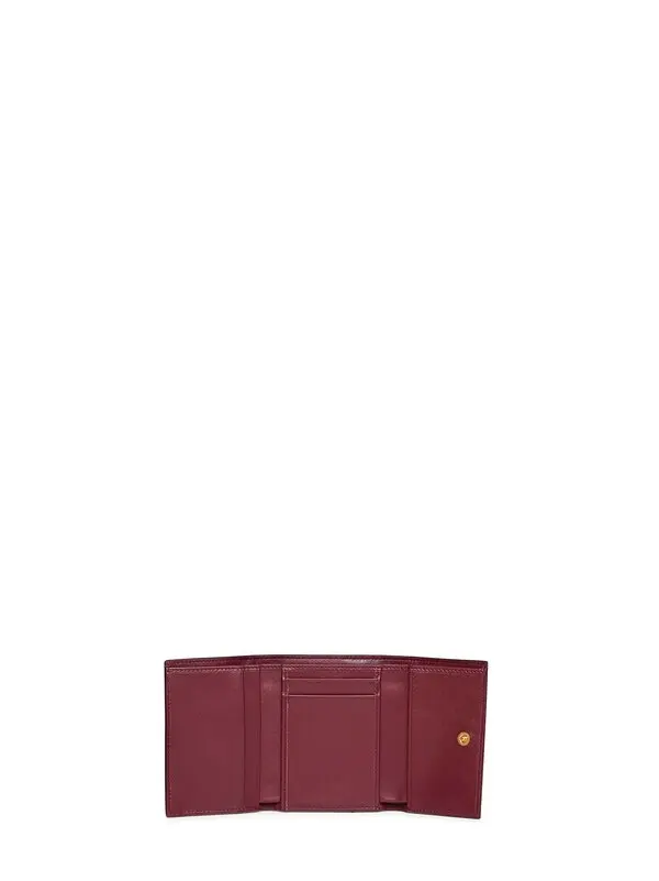 Dolce & Gabbana Burgundy Plongé Calfskin Leather Wallet - Multicolor