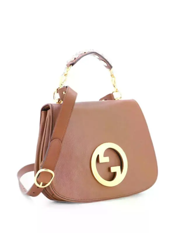 Gucci Web Blondie Flap Bag Leather Medium Shoulder Bag