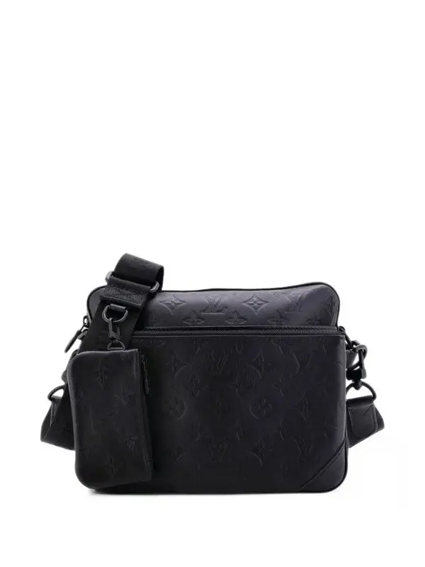 LOUIS VUITTON Trio Messenger Bag Monogram Shadow Leather Crossbody Bag