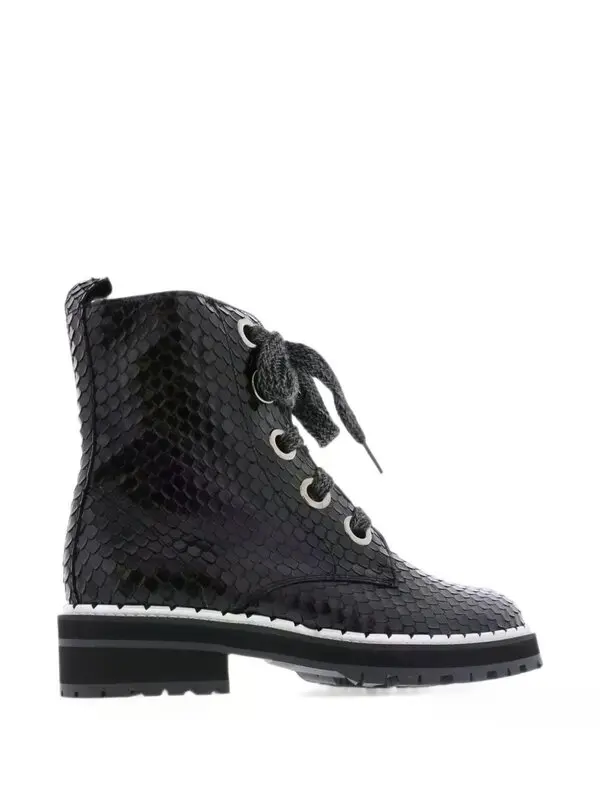 PERTINI Python-print Lace-up Ankle Boots